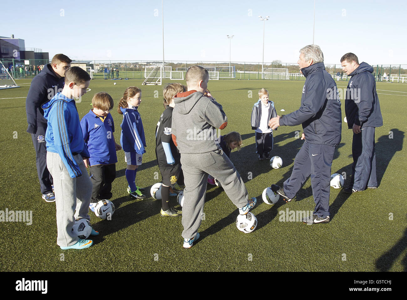 Official Everton mascots in training at Finch Farm during the Everton ...