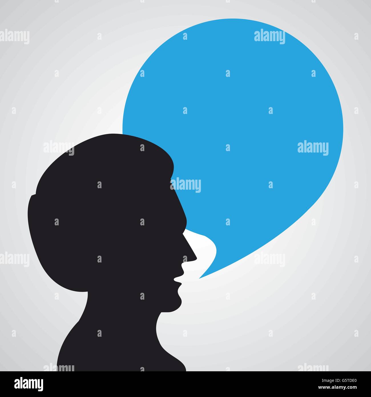 Bubble with male person icon. Communication design. vector graph Stock ...