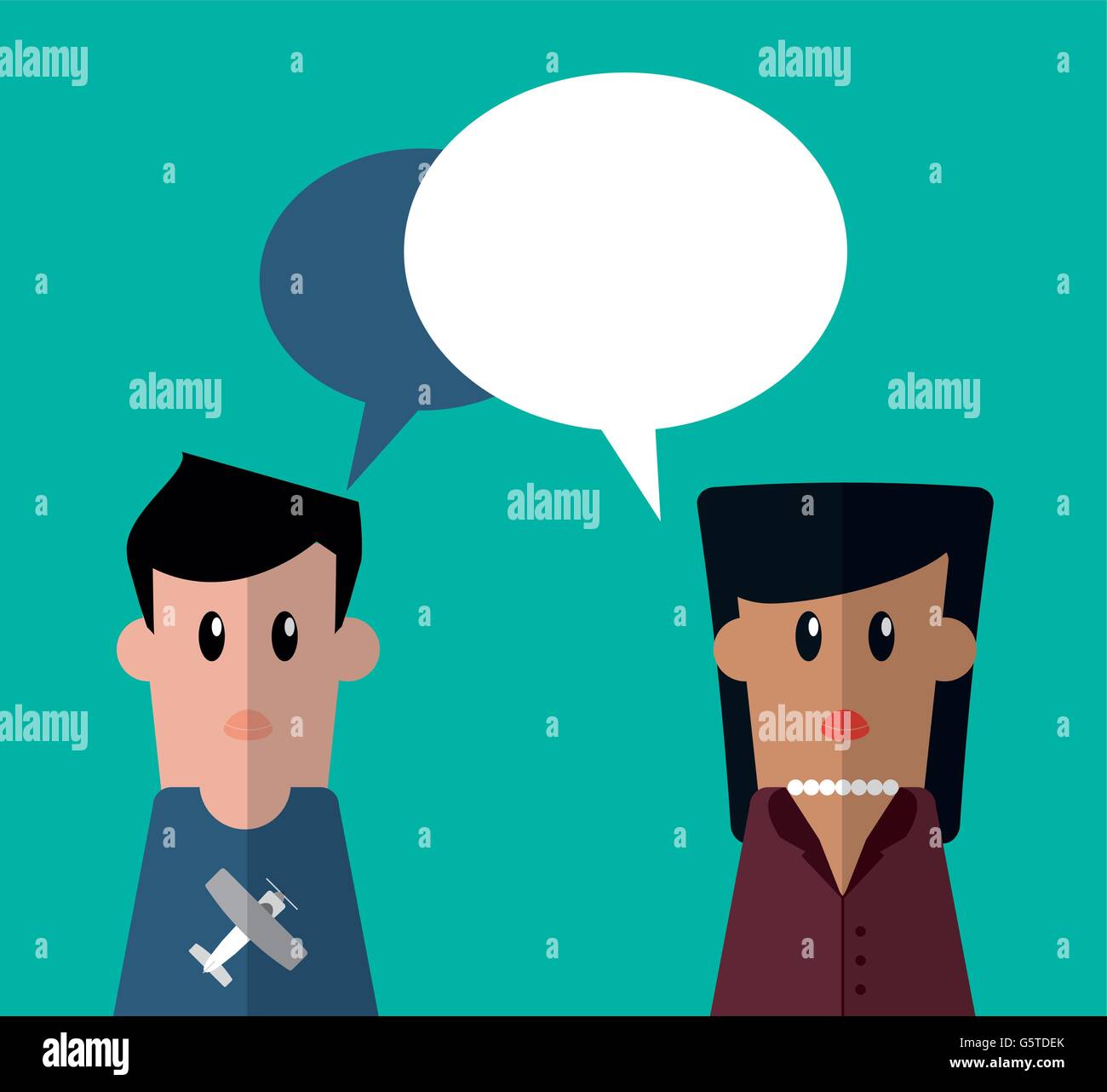 Bubble with couple of person icon. Communication design. vector Stock ...