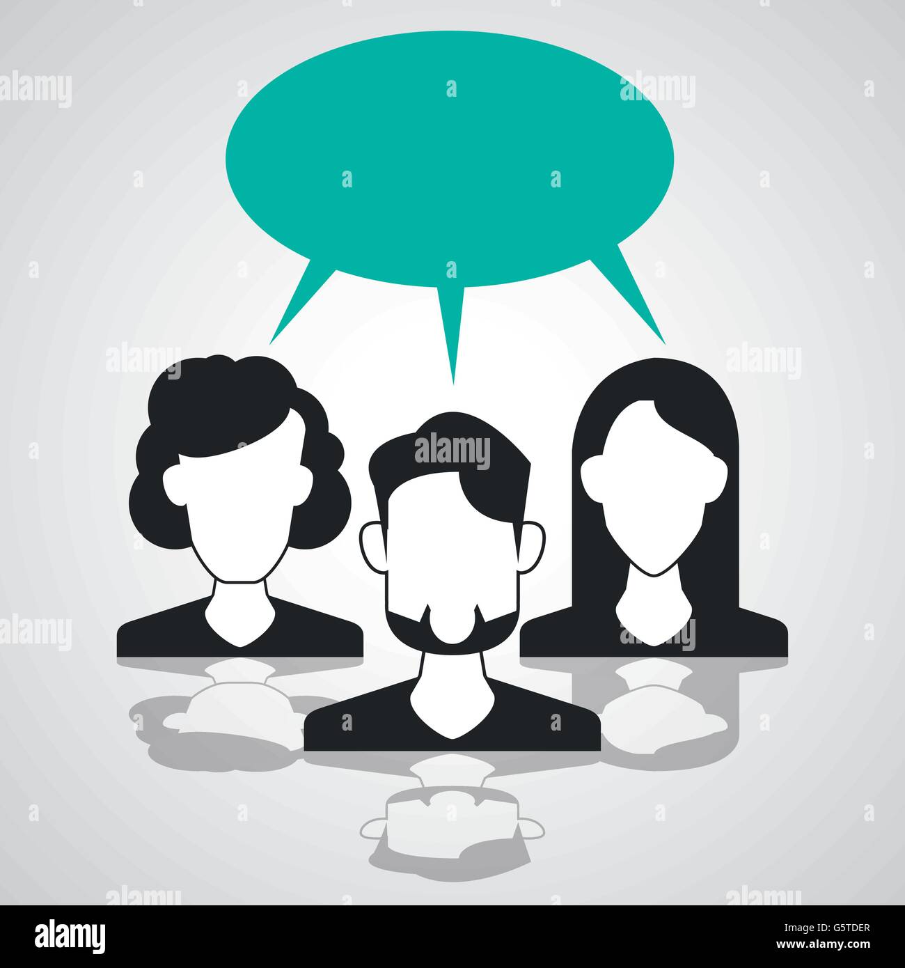 Bubble with couple of person icon. Communication design. vector Stock ...