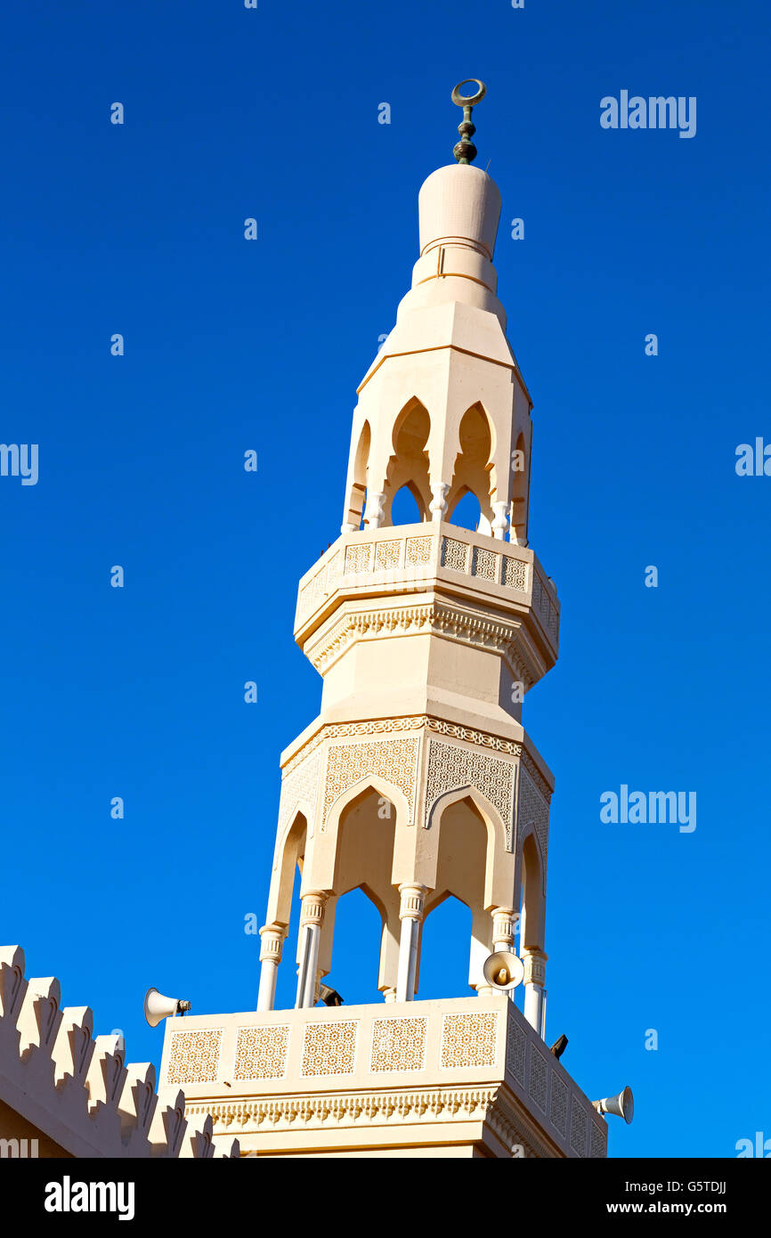 minaret and religion in clear sky in oman muscat the old mosque Stock ...