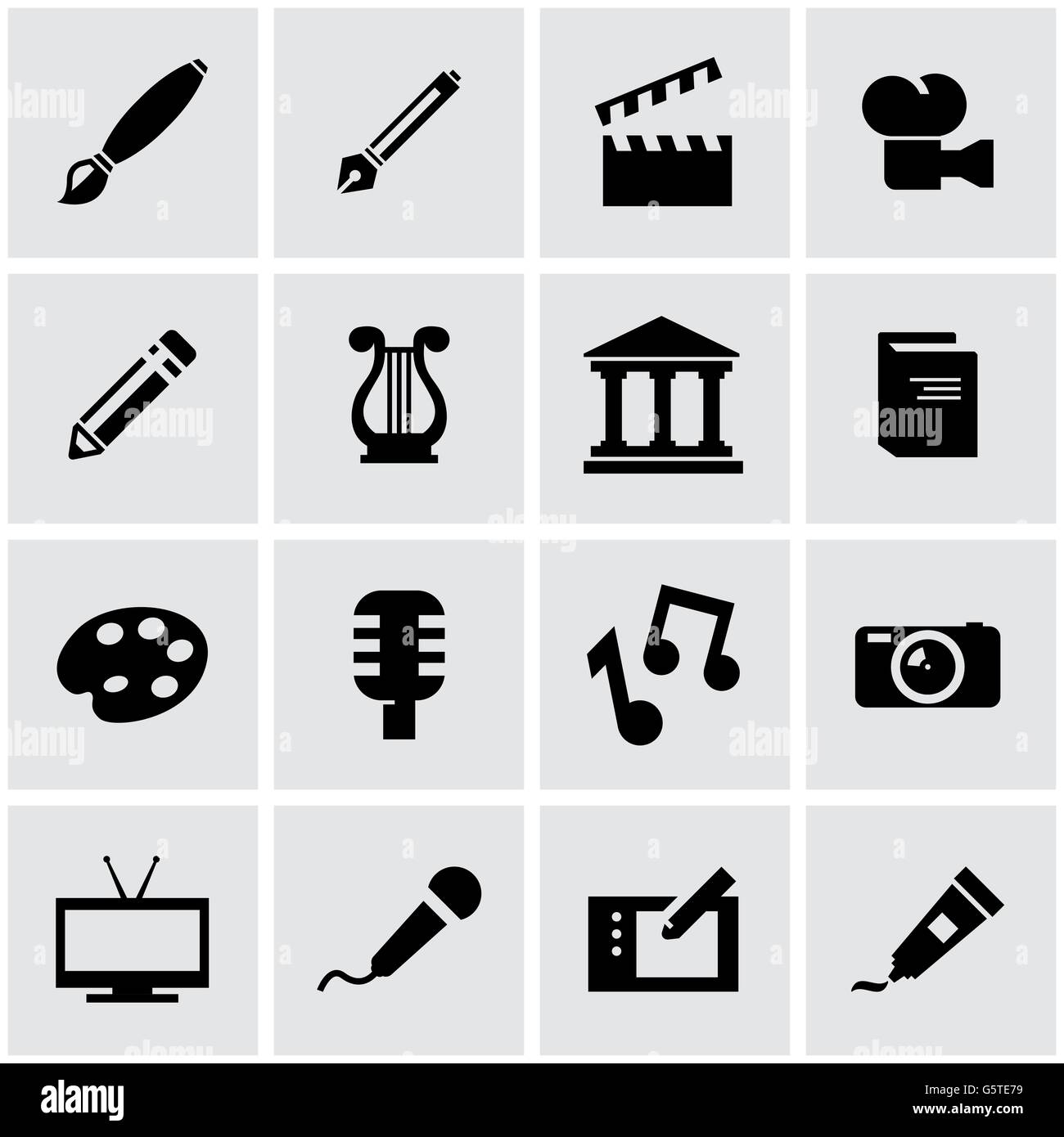 Vector black art icon set Stock Vector Image & Art - Alamy