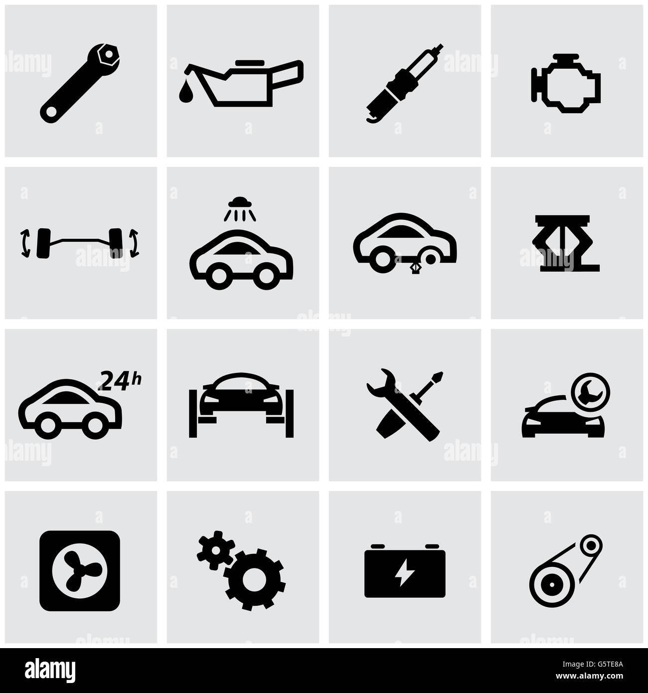 Vector black car service icon set Stock Vector Image & Art - Alamy