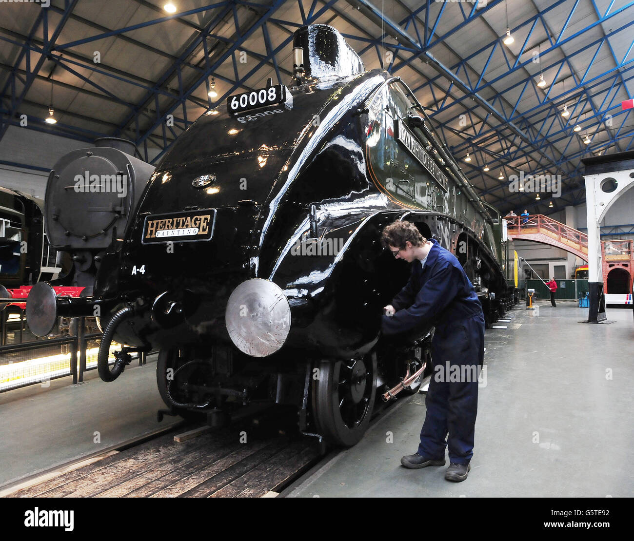 Apprentice engineer Huw Cairns, works on the newly cosmetically ...