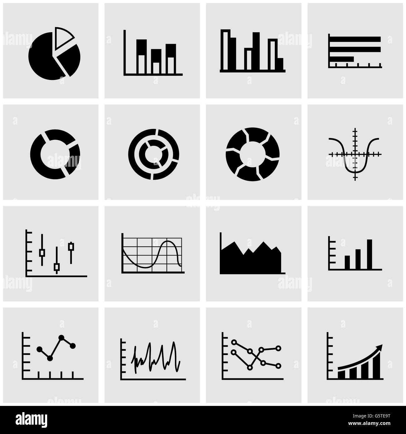 Vector black diagrams icon set Stock Vector Image & Art - Alamy