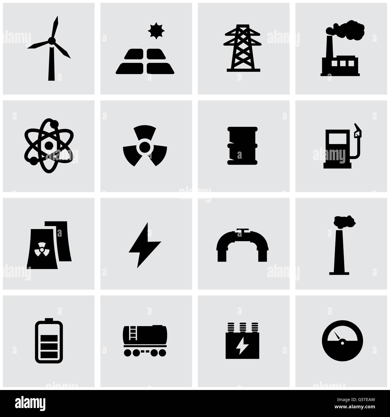 Vector black energetics icon set Stock Vector Image & Art - Alamy