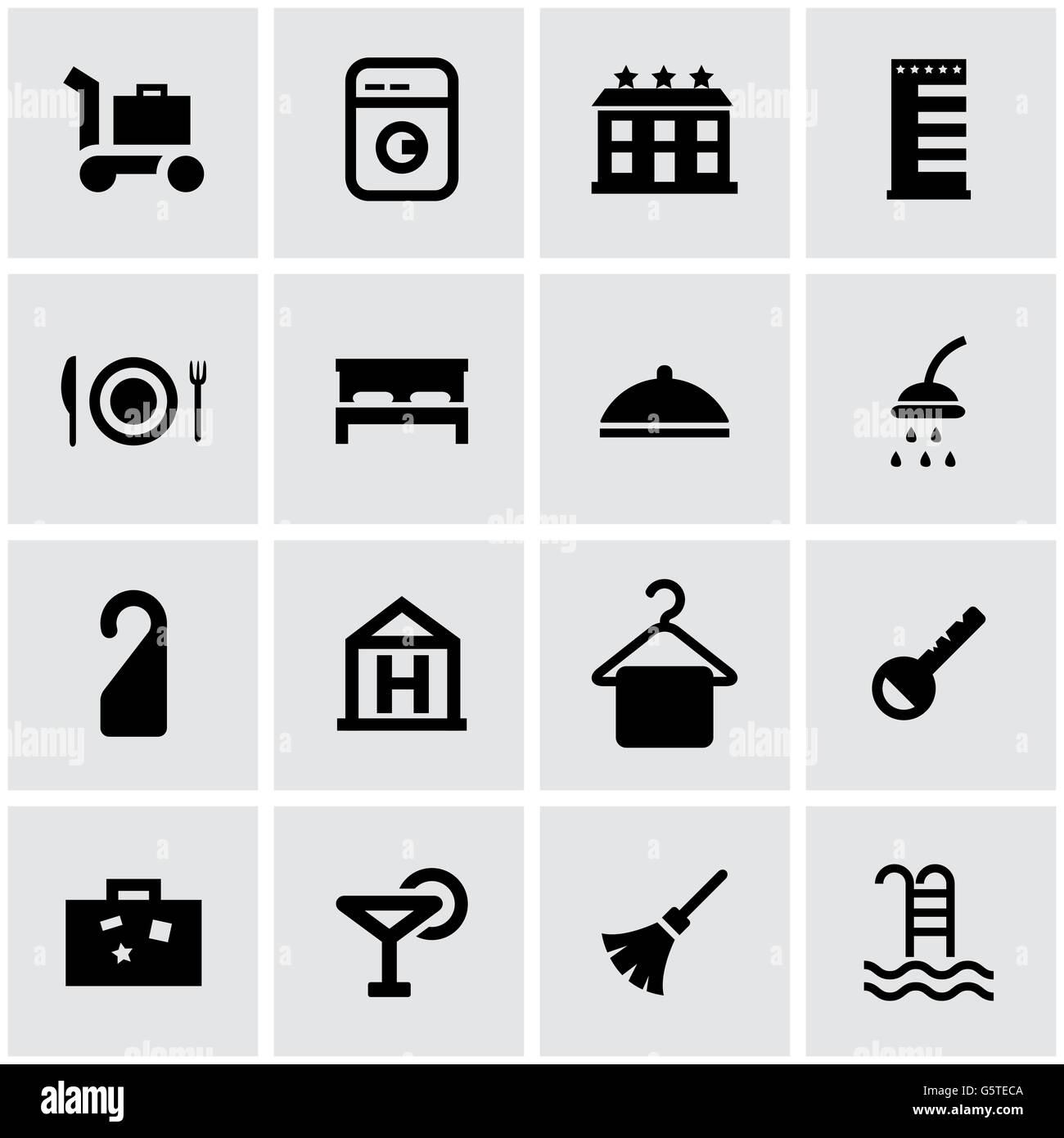 Vector black hotel icon set Stock Vector Image & Art - Alamy