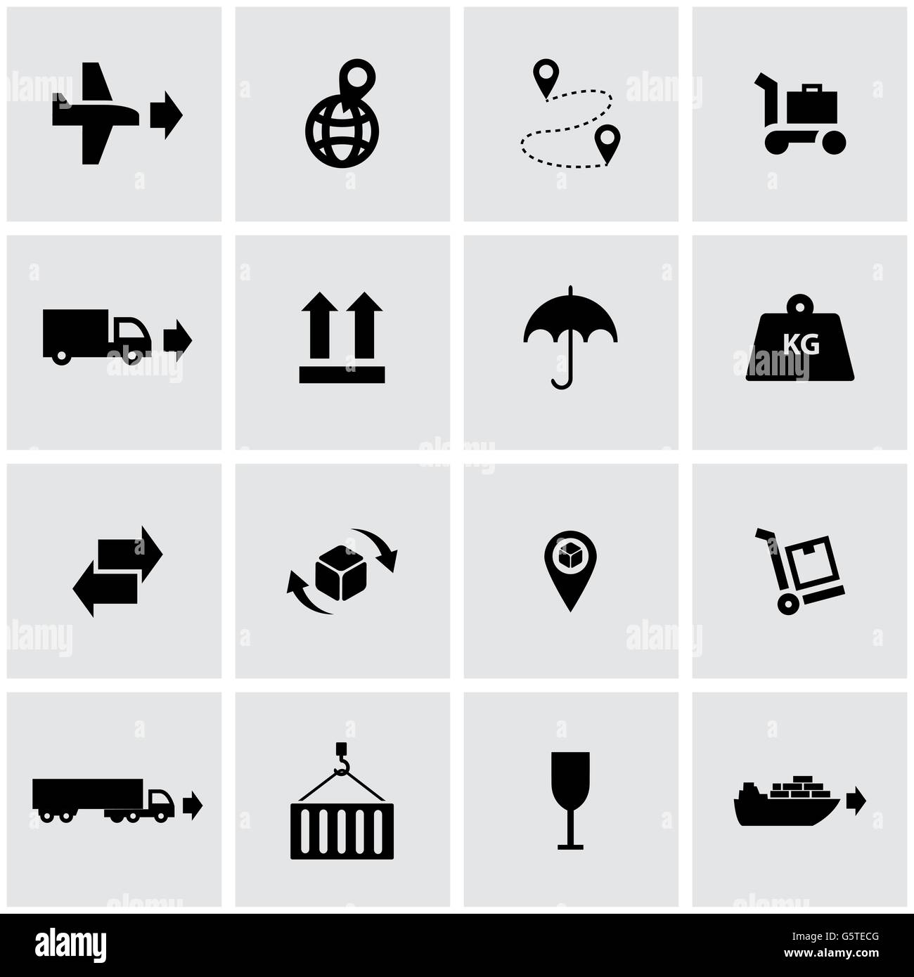 Vector black logistic icon set Stock Vector Image & Art - Alamy
