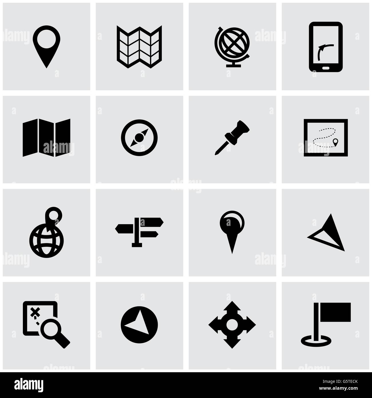 Vector black map icon set Stock Vector Image & Art - Alamy