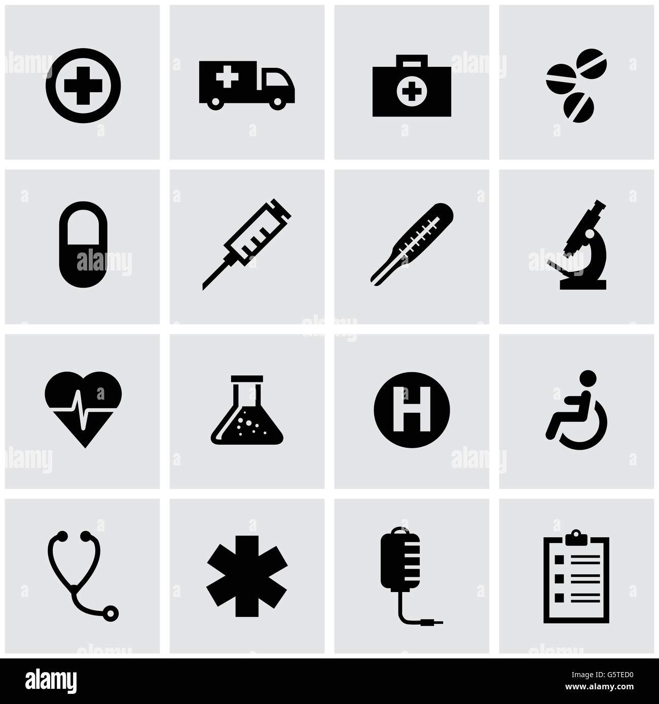 Vector black medical icon set Stock Vector Image & Art - Alamy