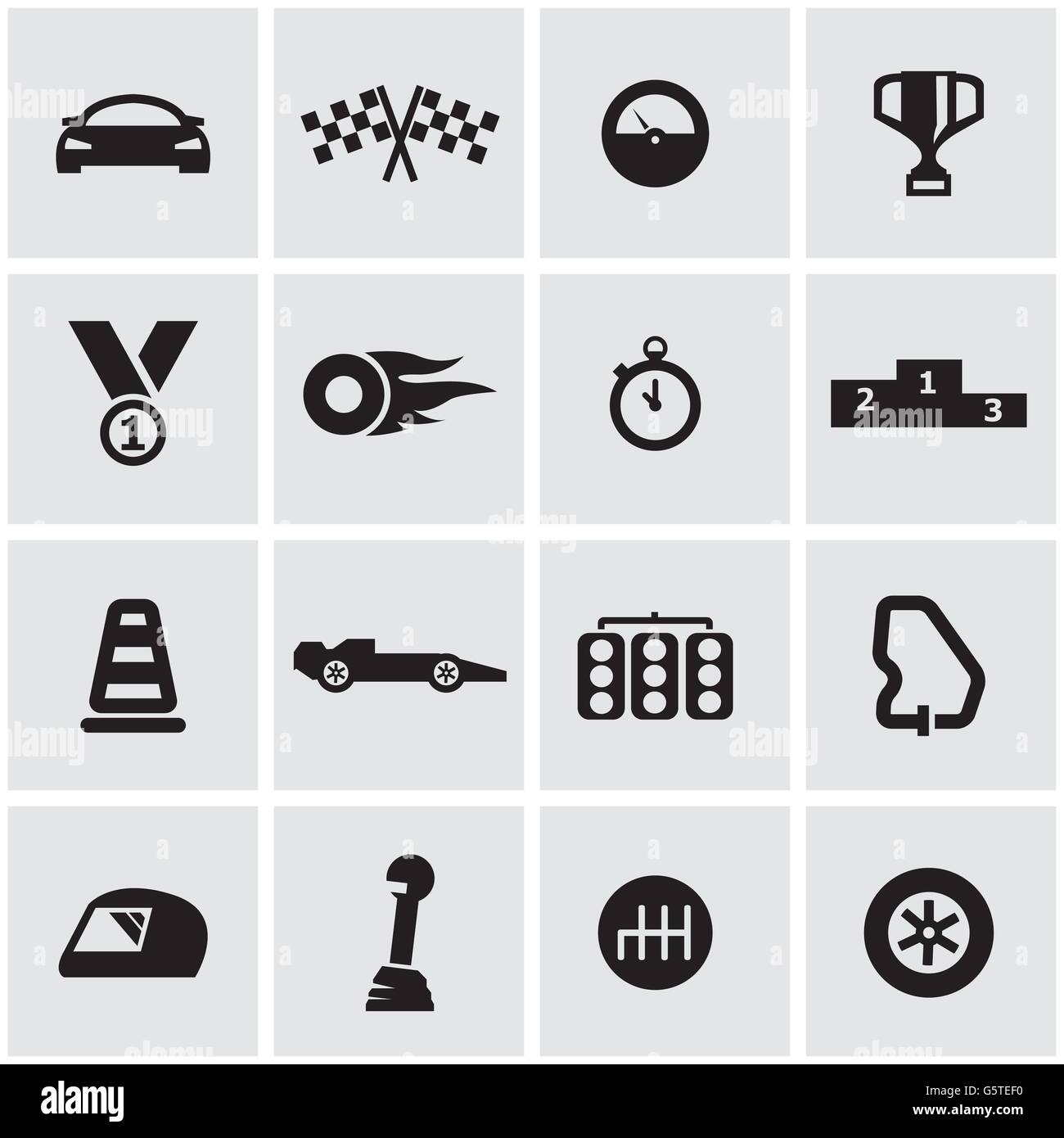 Racing icon set hi-res stock photography and images - Alamy