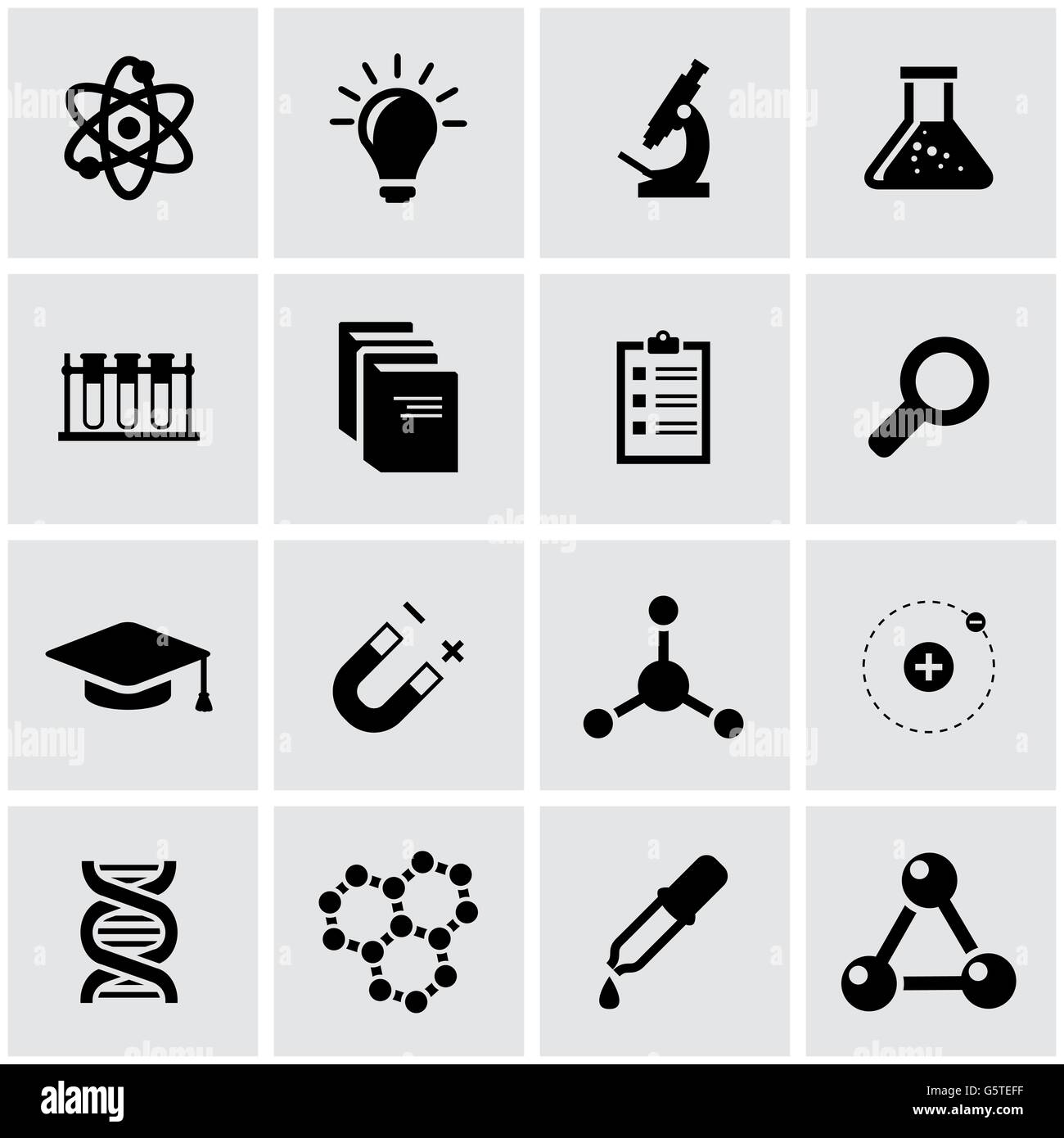Vector black science icon set Stock Vector Image & Art - Alamy