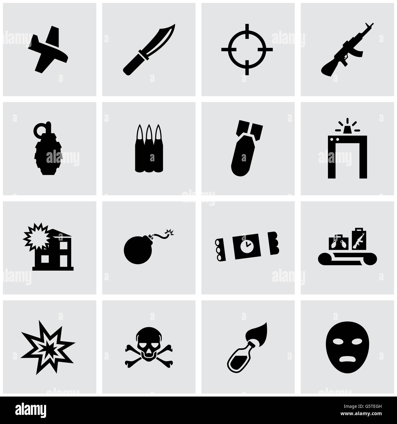Vector black terrorism icon set Stock Vector Image & Art - Alamy
