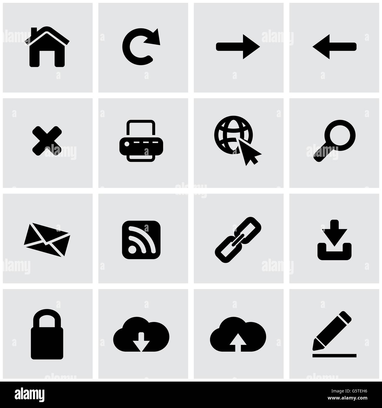 Vector black web icon set Stock Vector Image & Art - Alamy