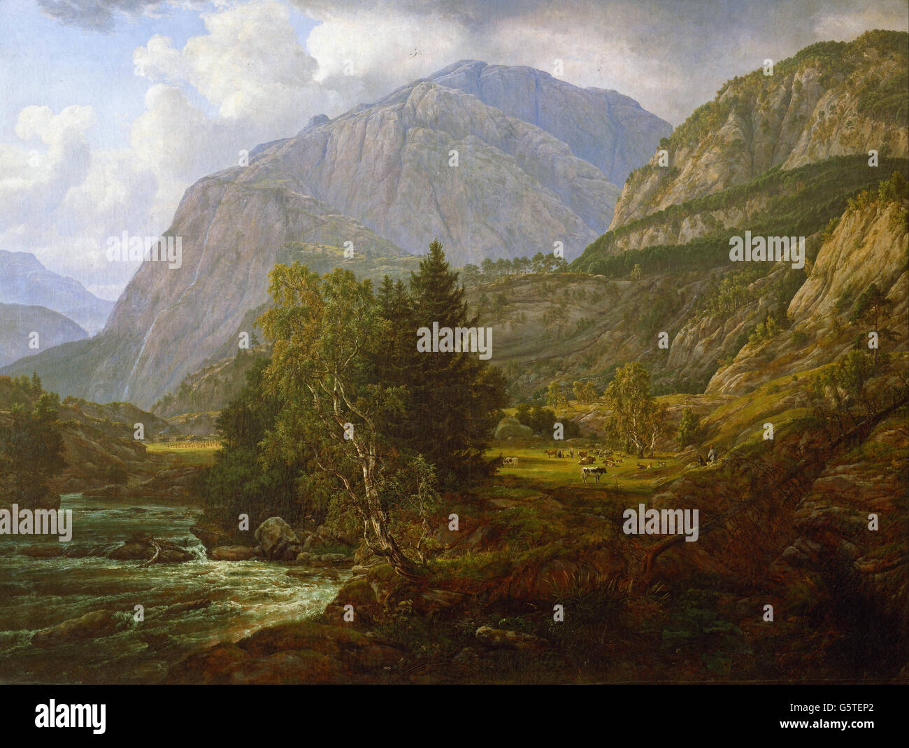 Johan Christian Dahl - View of Fortundalen Stock Photo - Alamy