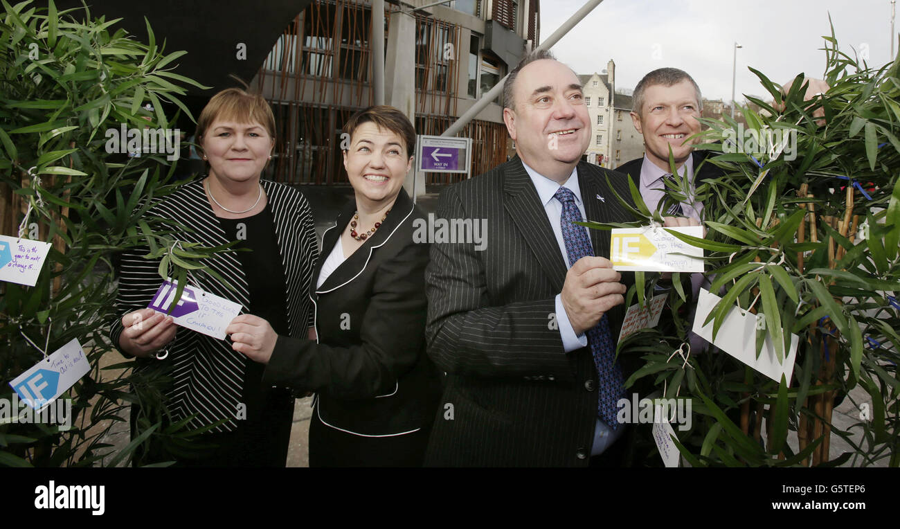 Scottish Labour Leader Johann Lamont (left), Scottish Conservative Ruth ...