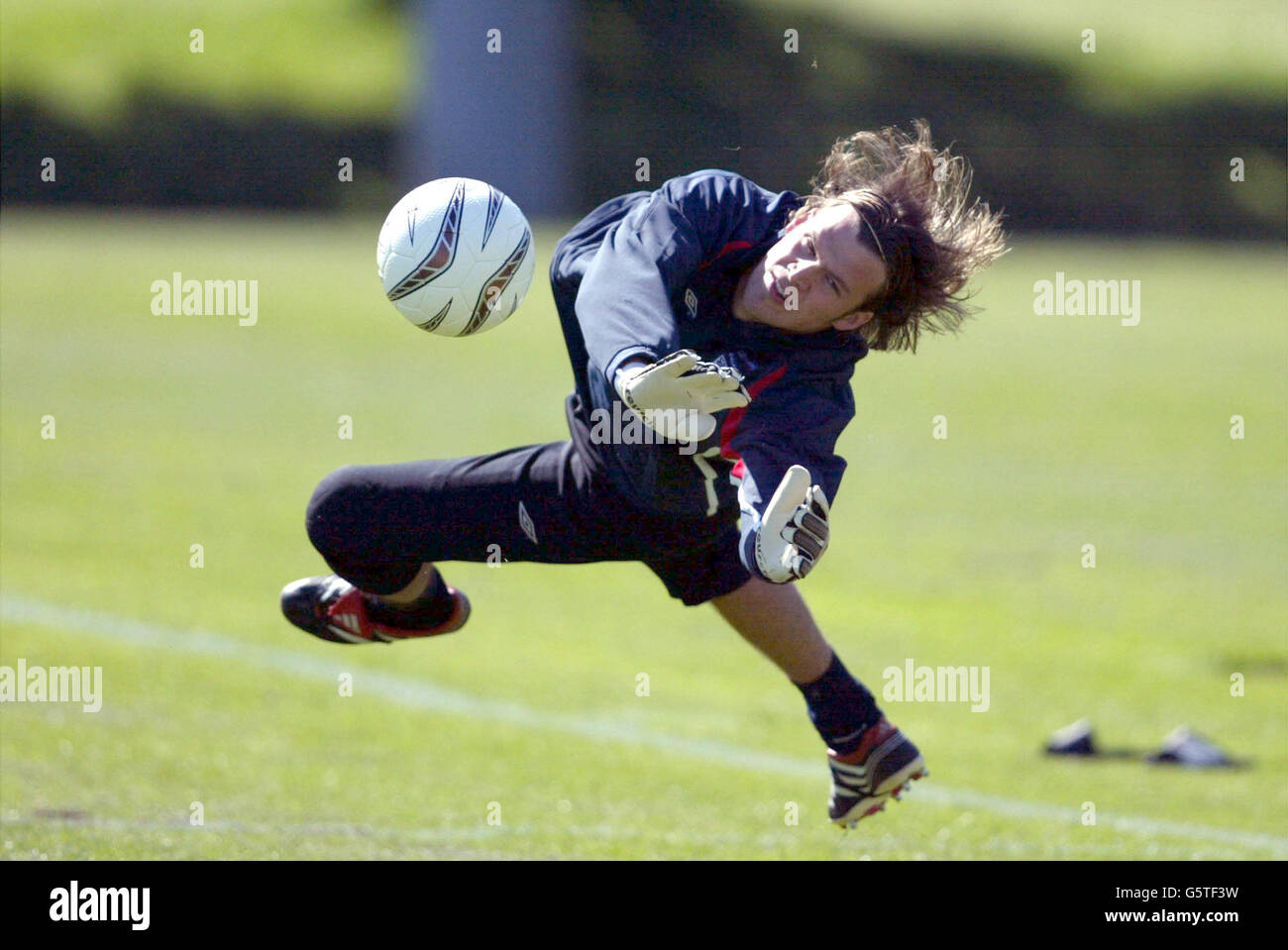 England under 21 goalkeeper Stuart Taylor during training session in ...