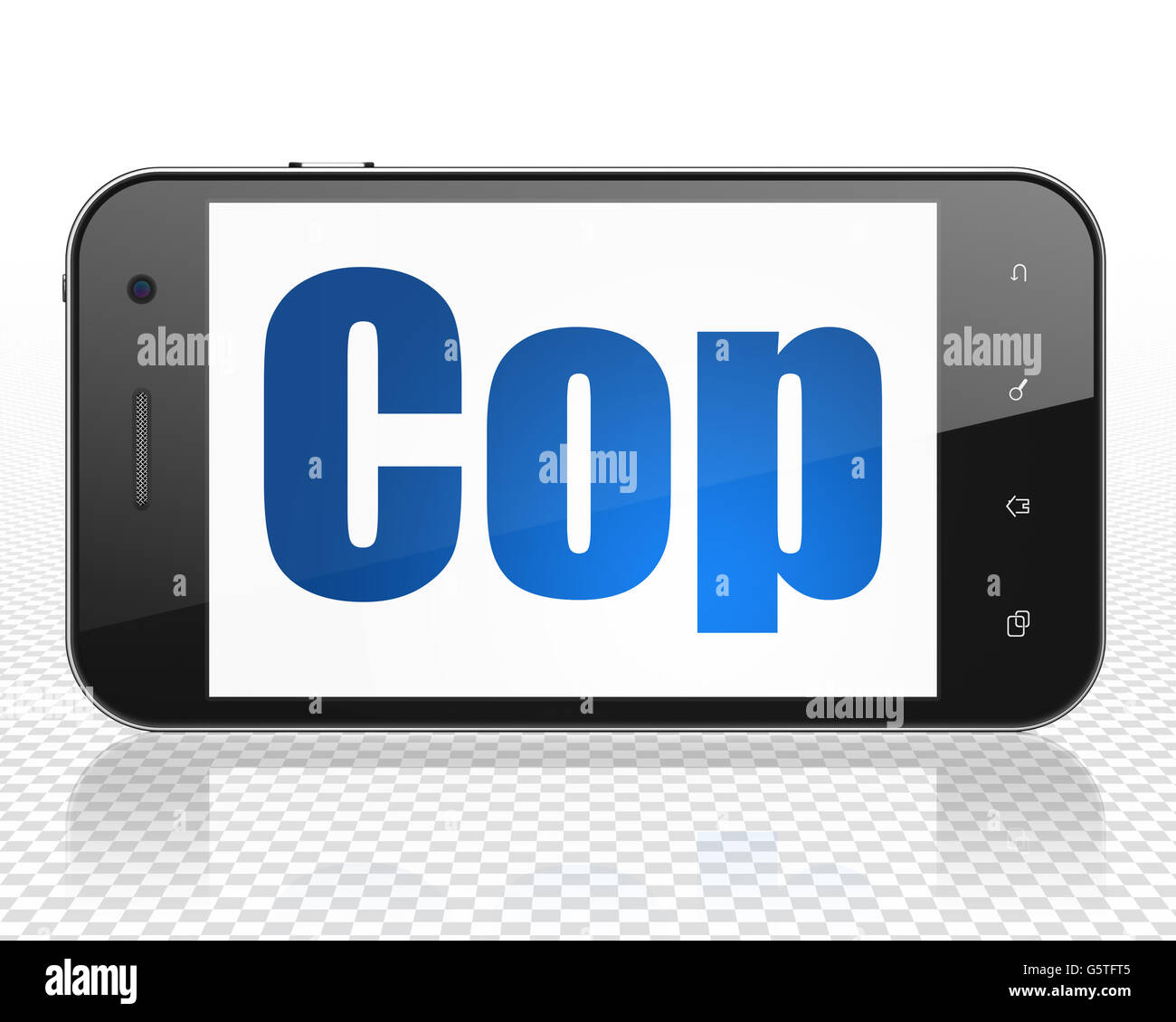 Law concept: Smartphone with Cop on display Stock Photo - Alamy