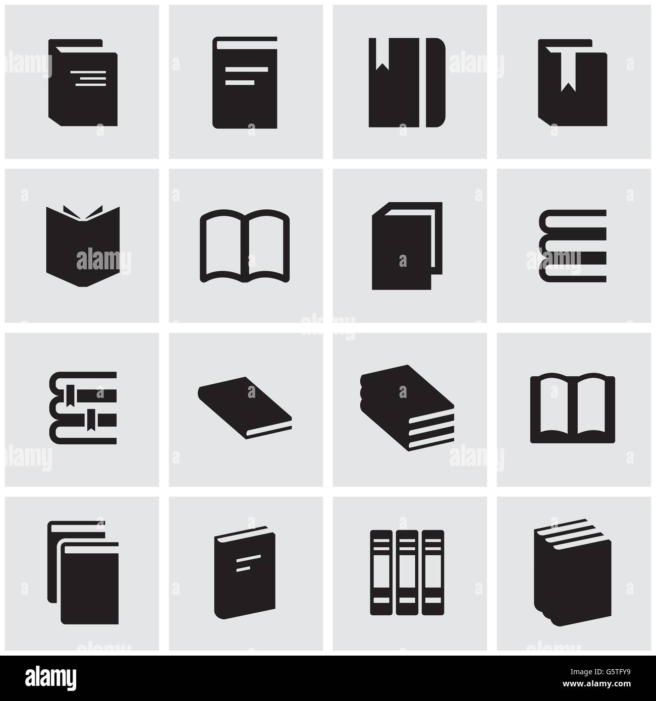 Vector black book icon set Stock Vector Image & Art - Alamy