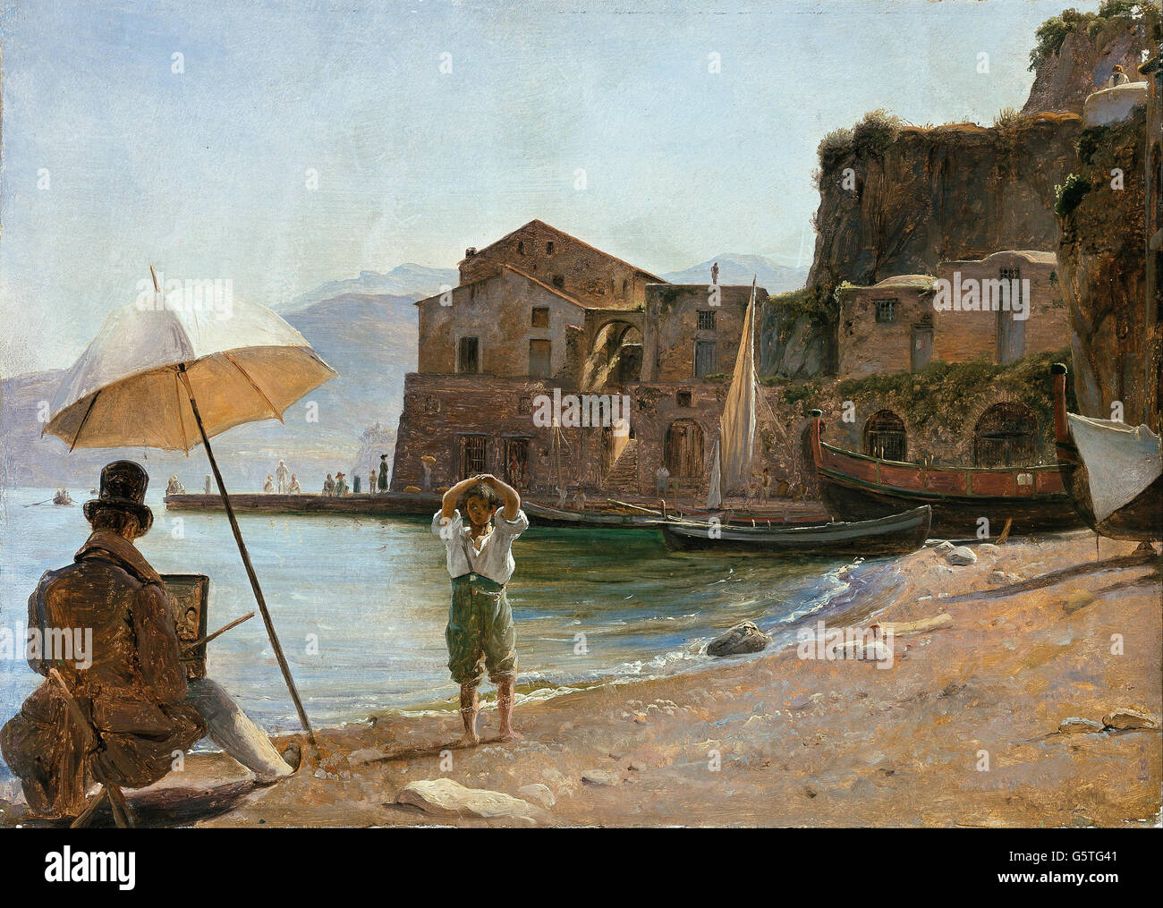 Thomas Fearnley - The Painter and the Boy Stock Photo - Alamy