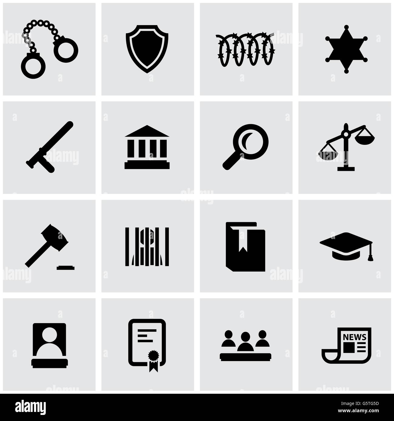 Vector black justice icon set Stock Vector Image & Art - Alamy