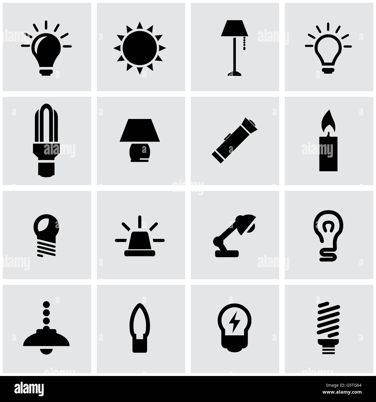 Vector black light icon set Stock Vector Image & Art - Alamy