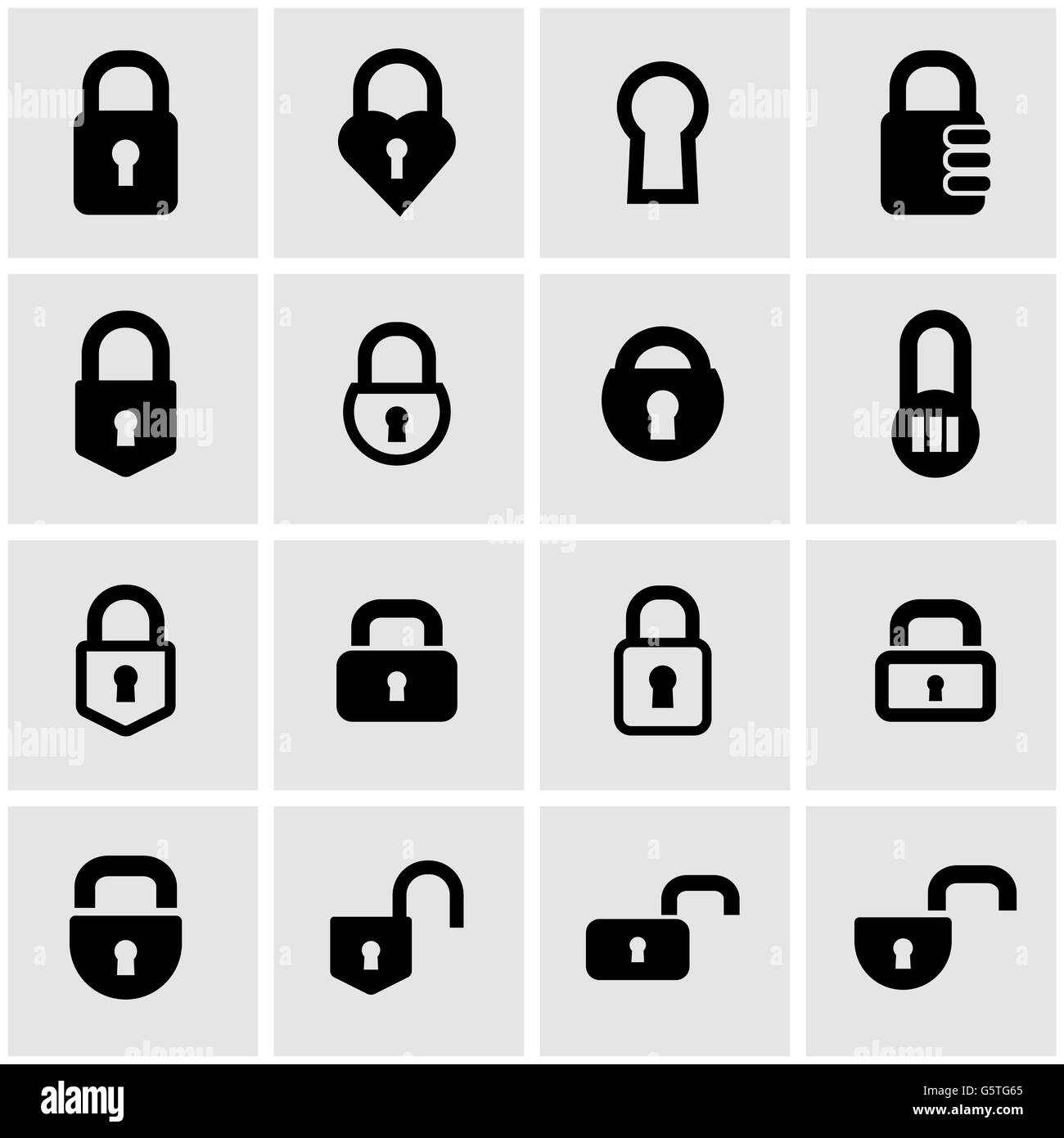 Vector black locks icon set Stock Vector Image & Art - Alamy