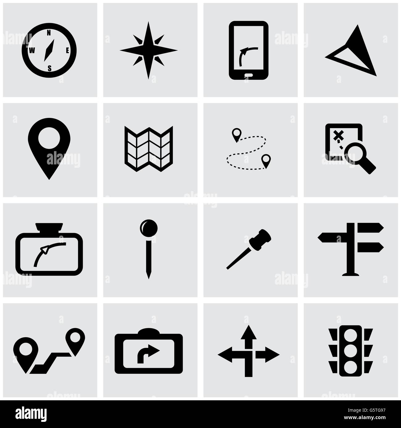 Vector black navigation icon set Stock Vector Image & Art - Alamy