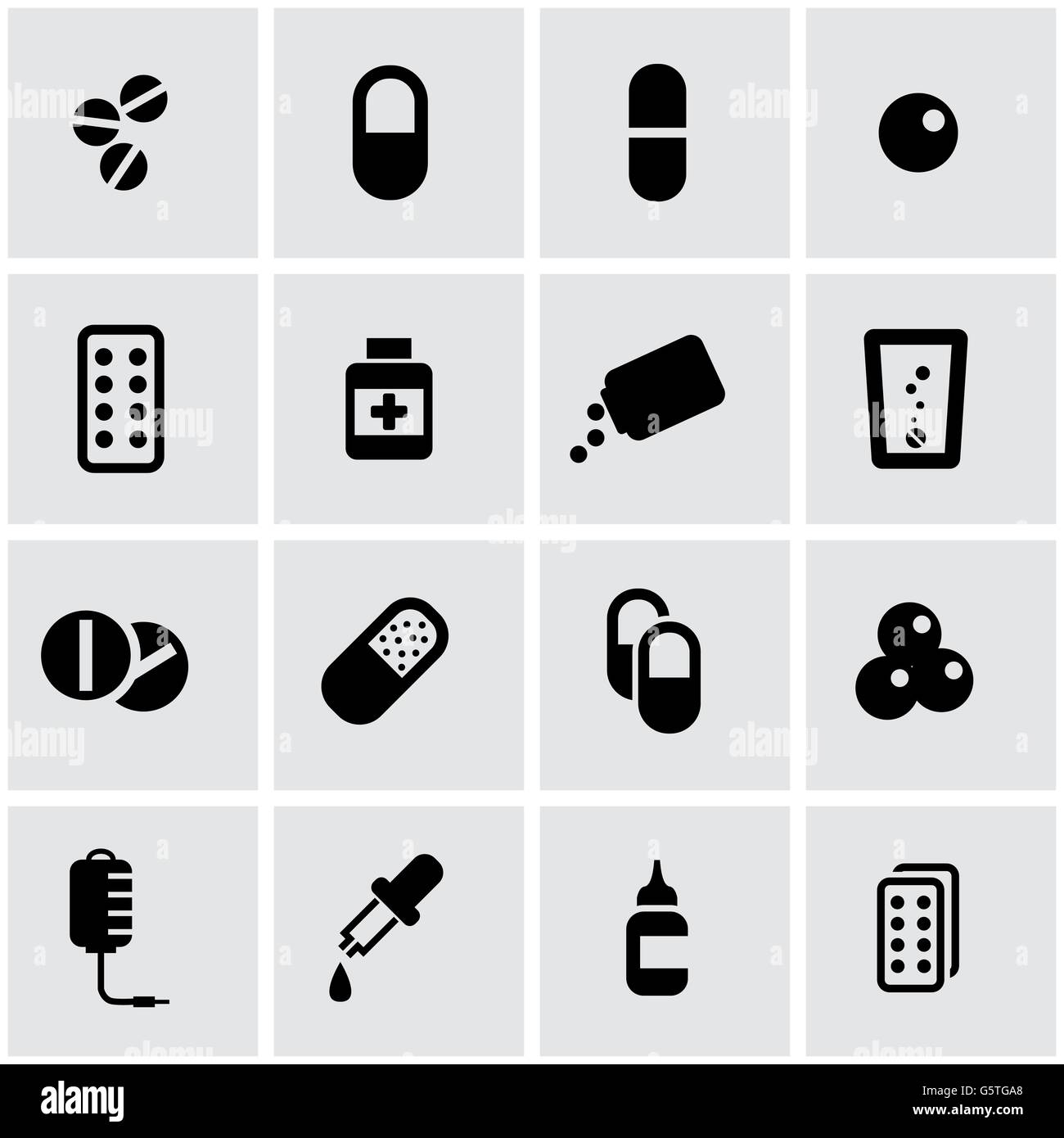 Vector black pills icon set Stock Vector Image & Art - Alamy