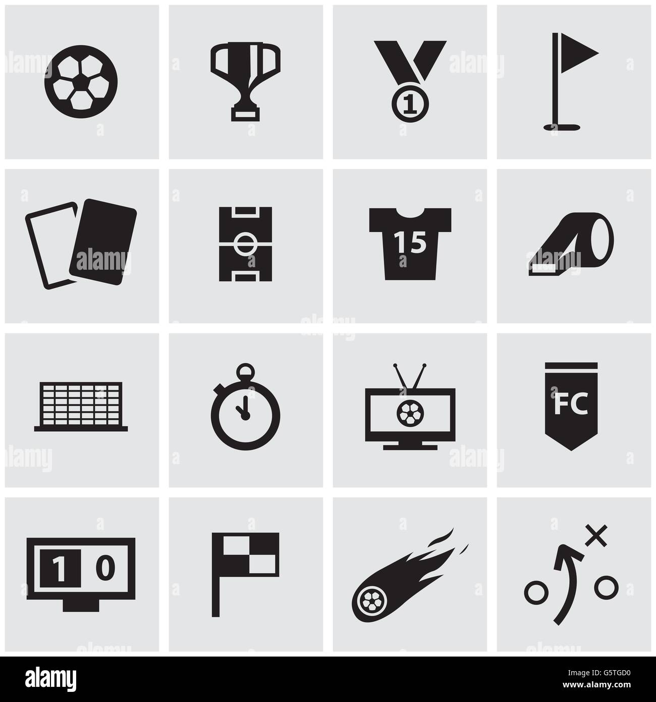 Vector black soccer icon set Stock Vector Image & Art - Alamy