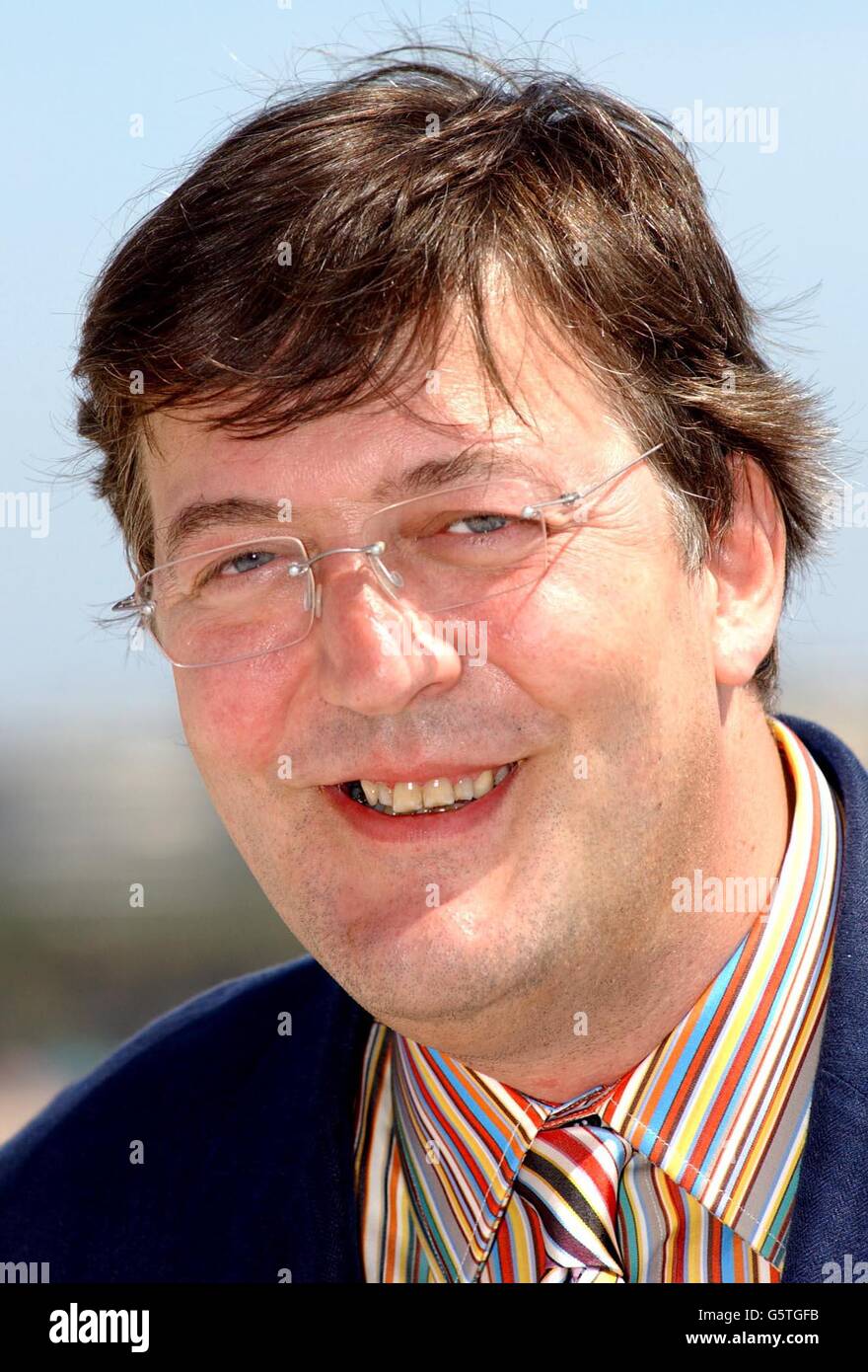 Actor and writer Stephen Fry at a photocall on the Noga Hilton Hotel ...