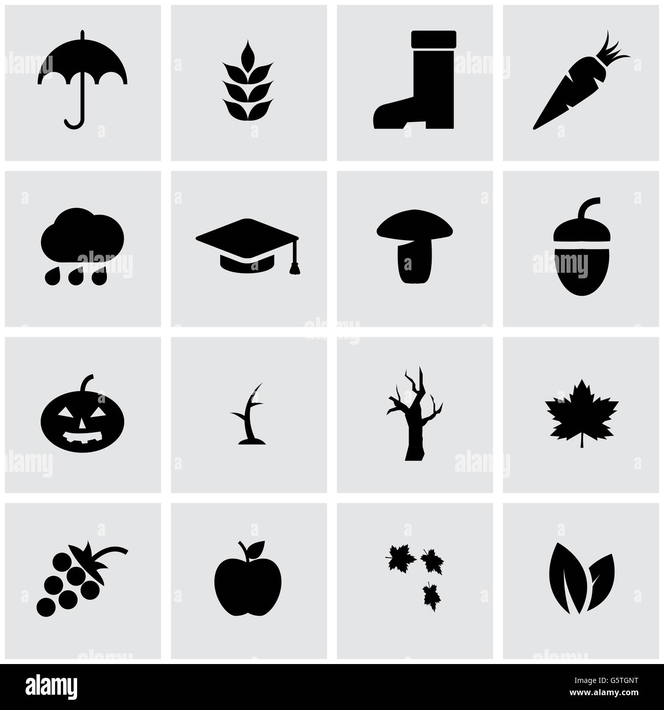 Vector black autumn icon set Stock Vector Image & Art - Alamy