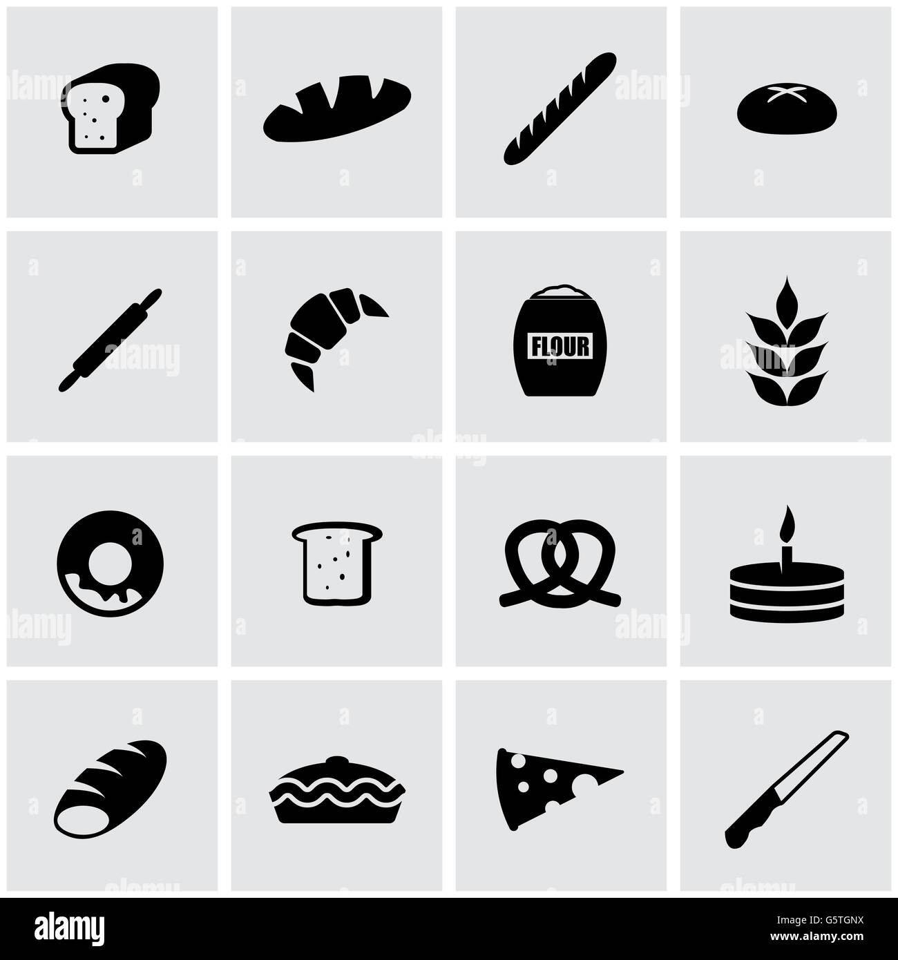 Vector black bakery icon set Stock Vector Image & Art - Alamy