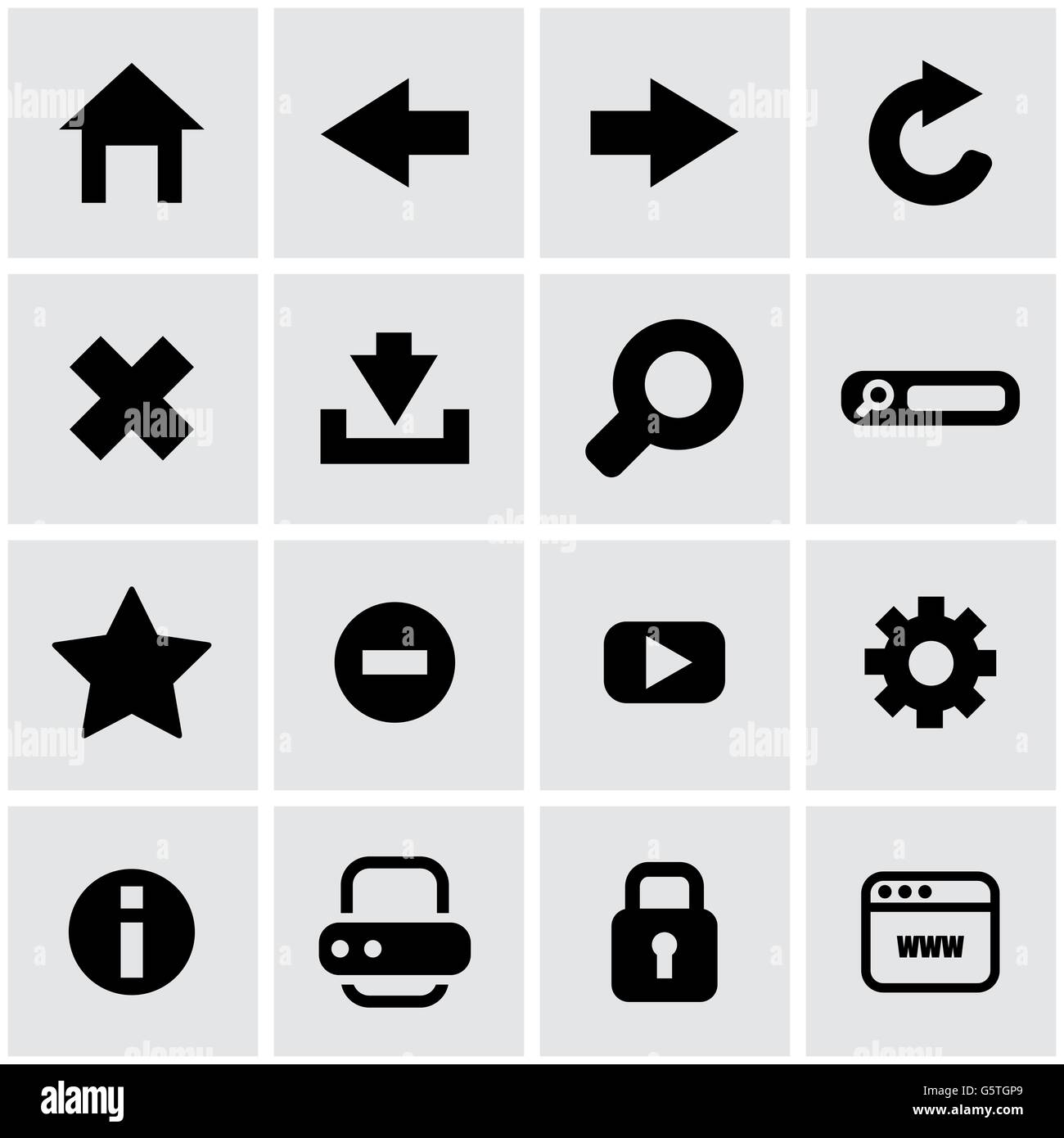 Vector black browser icon set Stock Vector Image & Art - Alamy