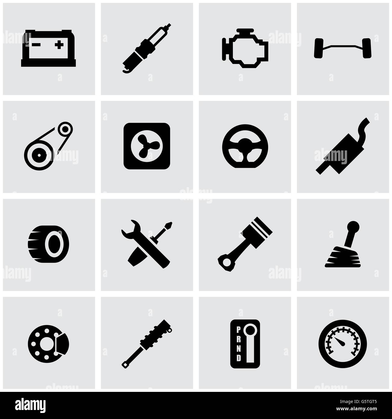 Vector black car parts icon set Stock Vector Image & Art - Alamy