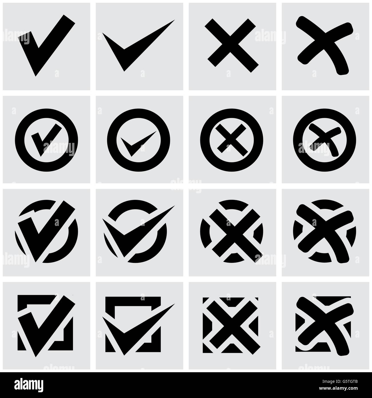 Vector black check marks icon set Stock Vector Image & Art - Alamy