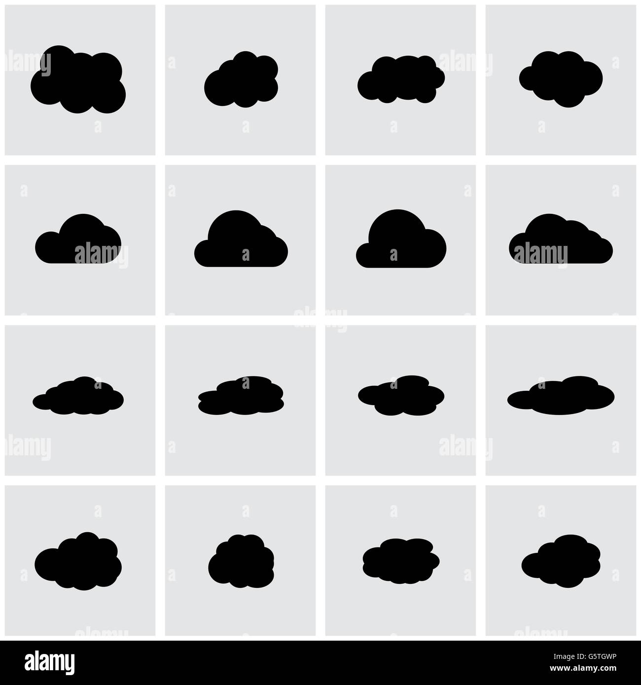 Vector black cloud icon set Stock Vector Image & Art - Alamy
