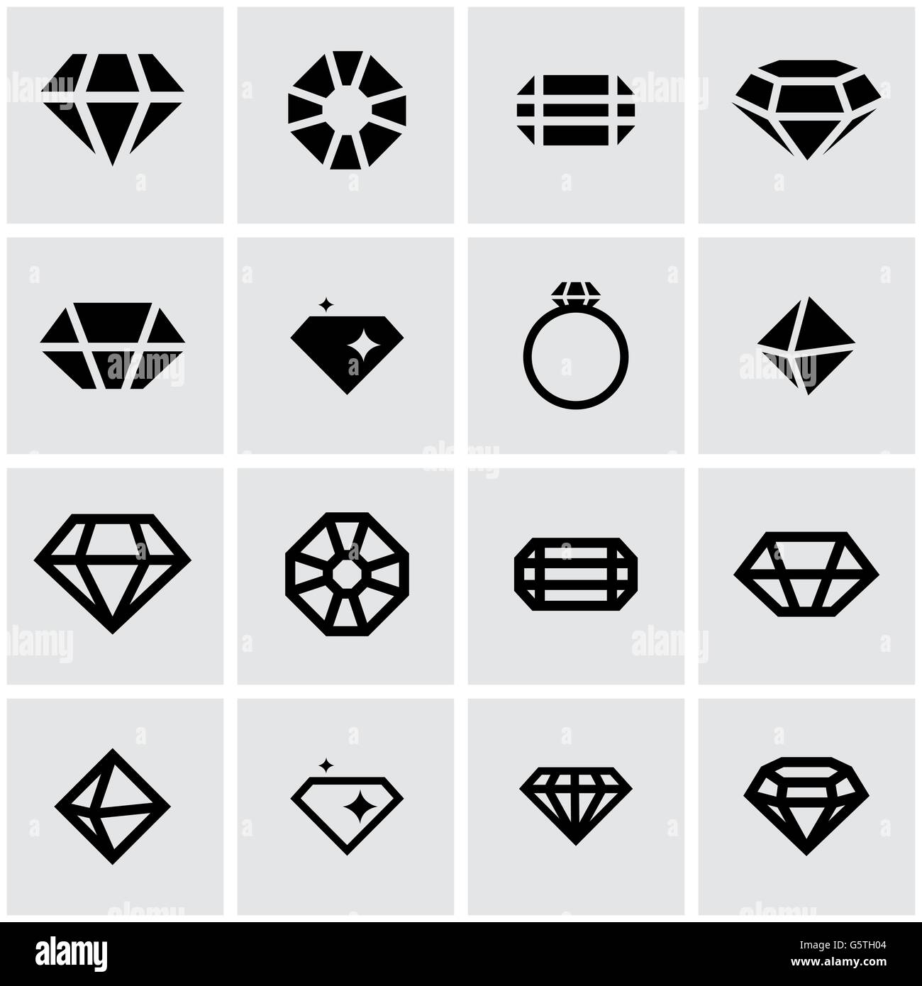 Vector black diamond icon set Stock Vector Image & Art - Alamy