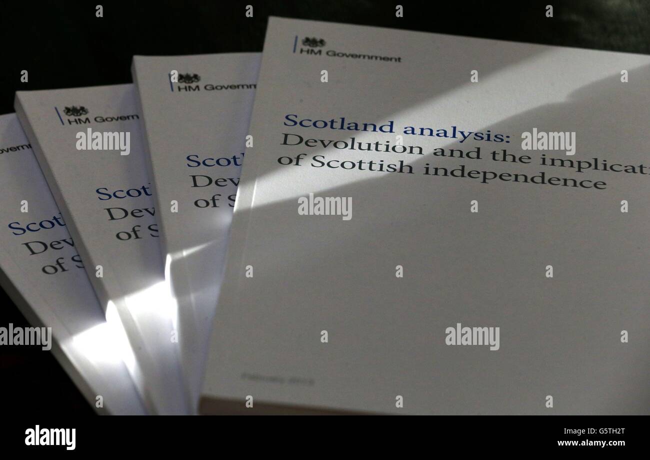 Copies of the UK Government's First Scotland Analysis Paper during the ...
