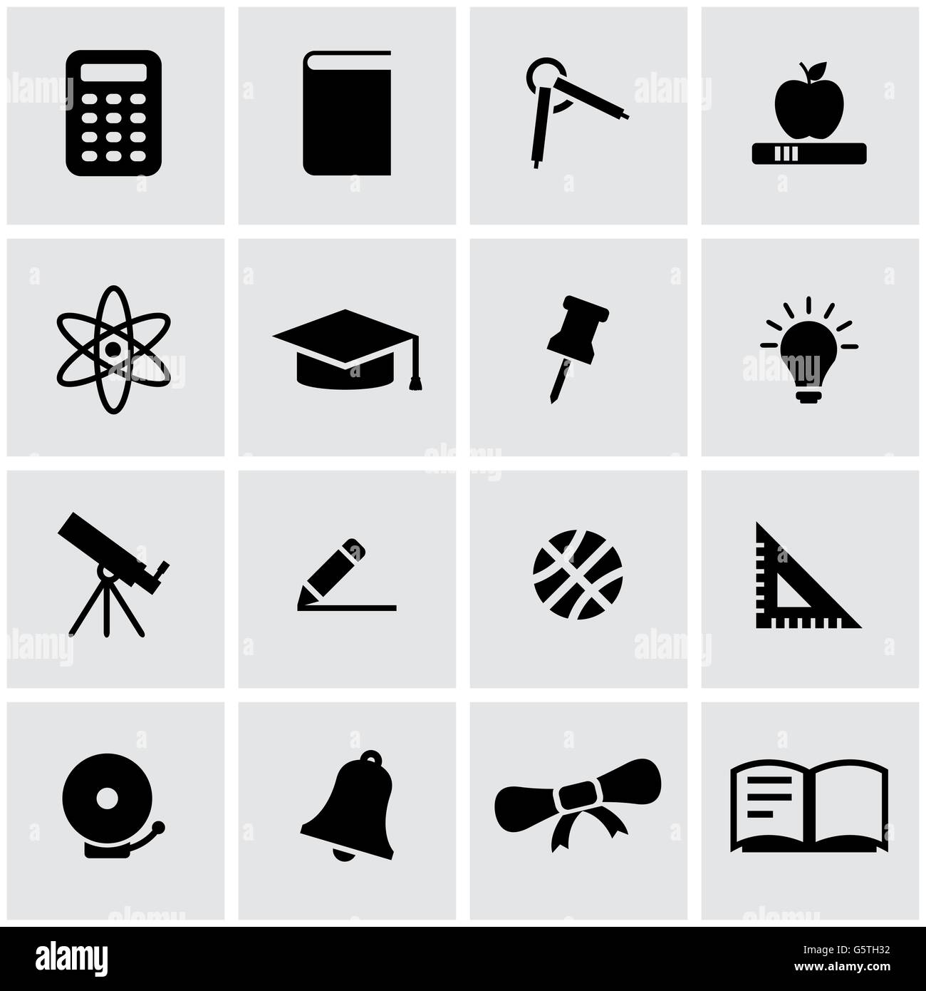 Vector black education icon set Stock Vector Image & Art - Alamy