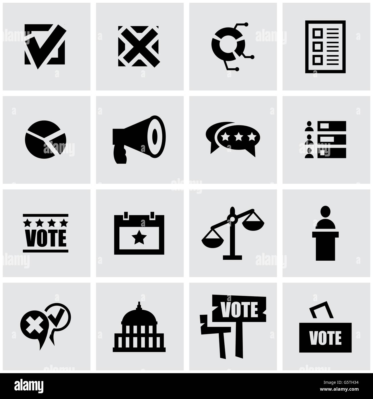 Vector black election icon set Stock Vector Image & Art - Alamy
