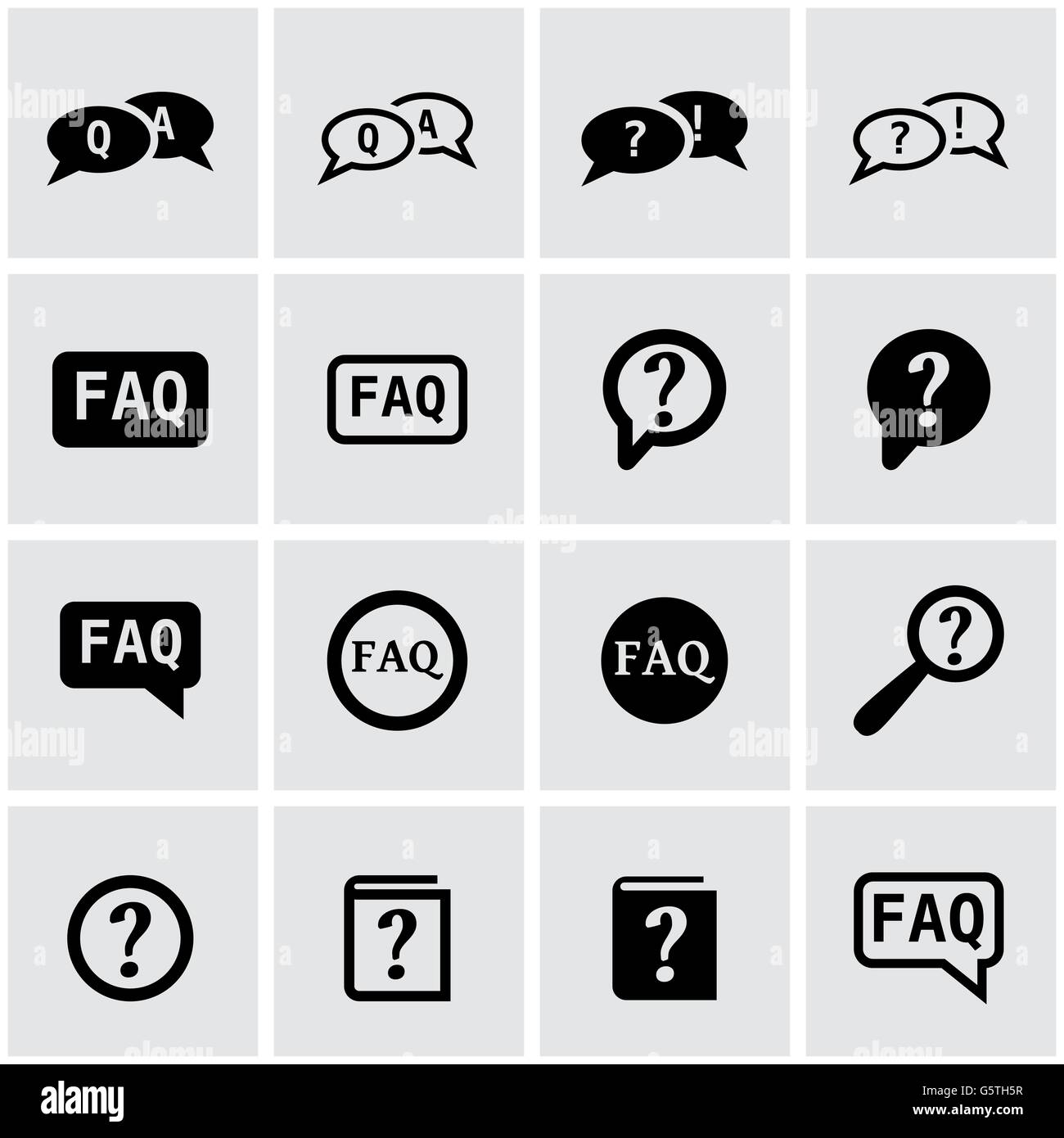 Vector black faq icon set Stock Vector Image & Art - Alamy