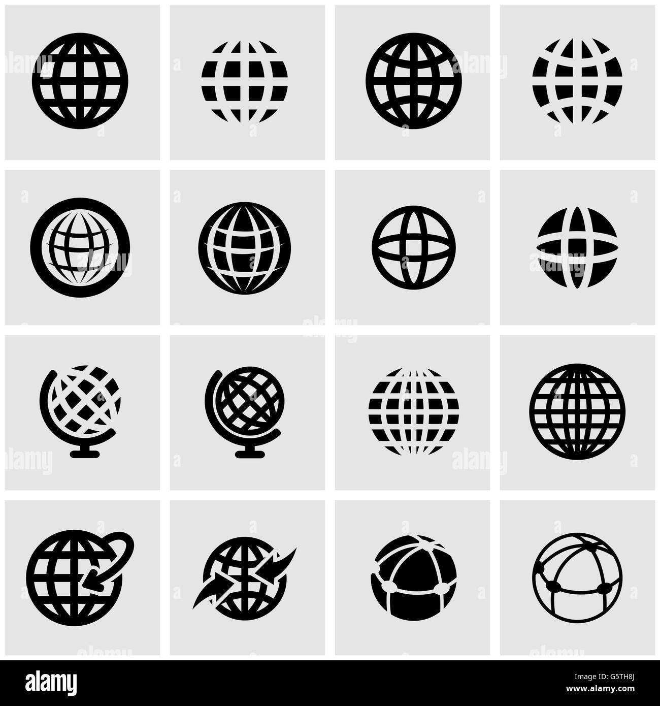 Globe icon set hi-res stock photography and images - Alamy