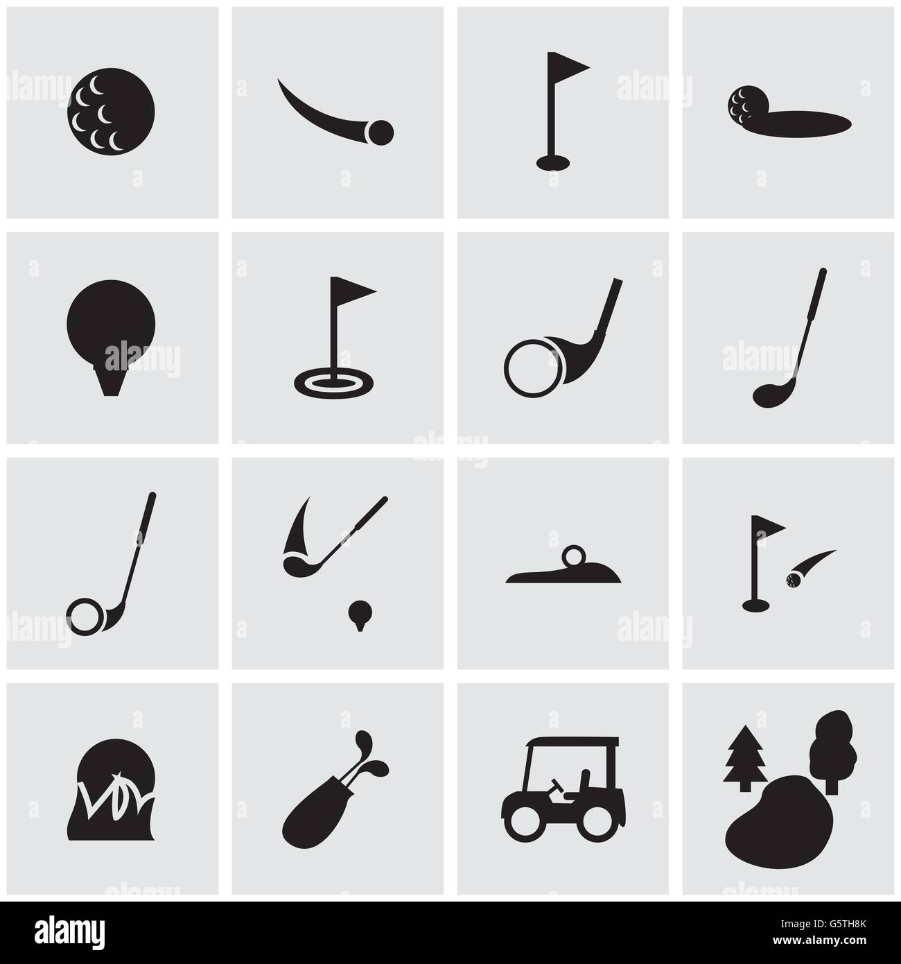 Vector black golf icon set Stock Vector Image & Art - Alamy