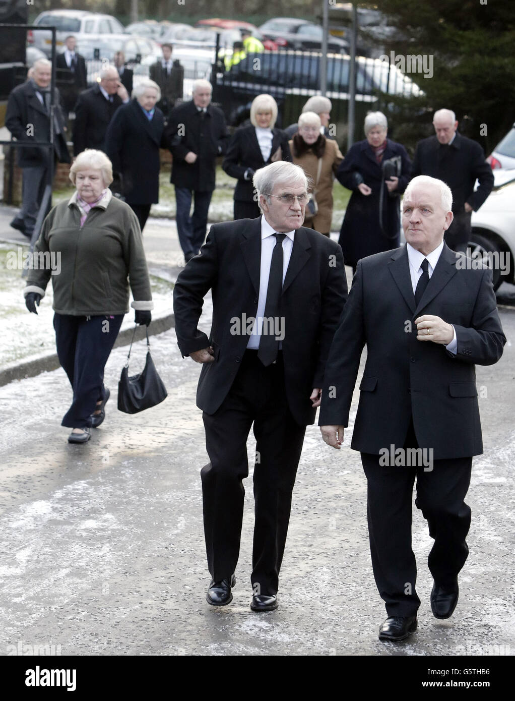 Mourners arrive at the funeral of former Celtic assistant manager Sean ...