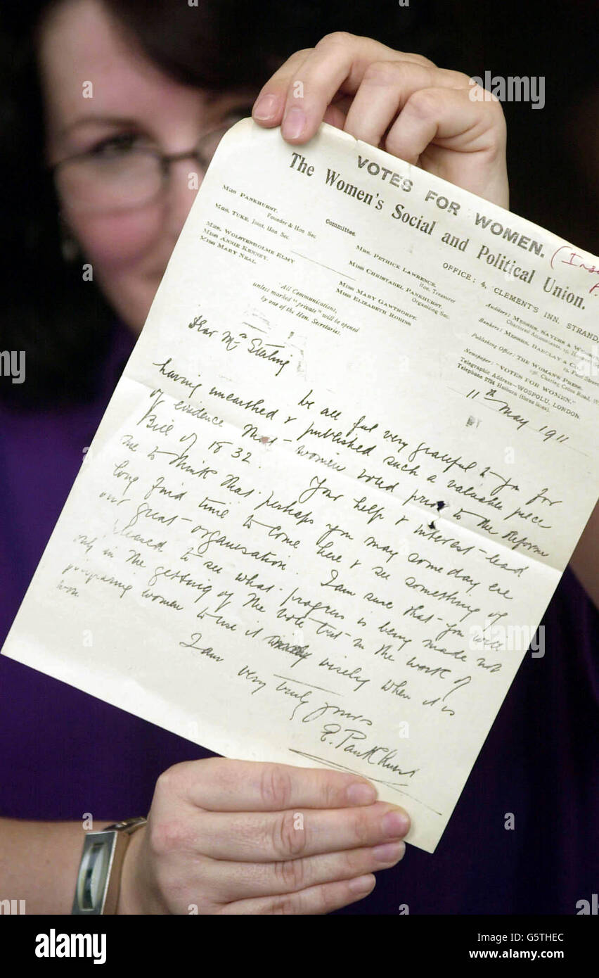 Suffragette movement letters Stock Photo - Alamy