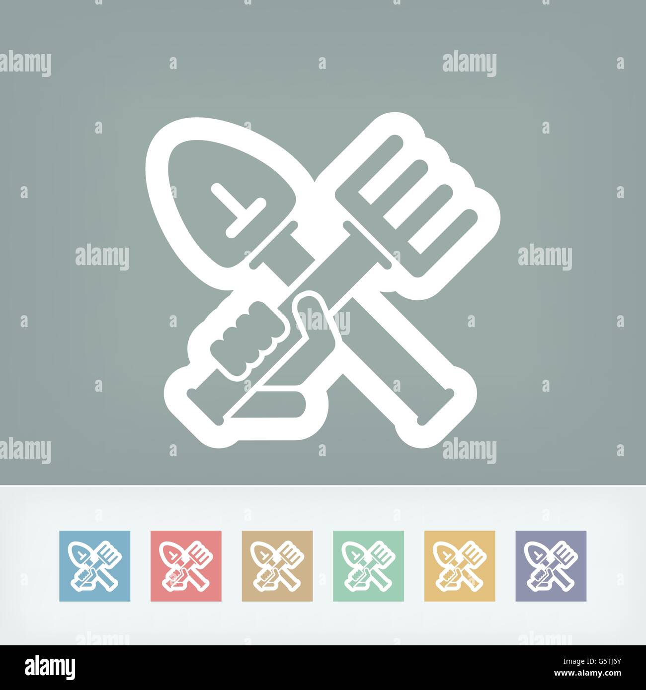 Shovel and rake icon Stock Vector Image & Art - Alamy