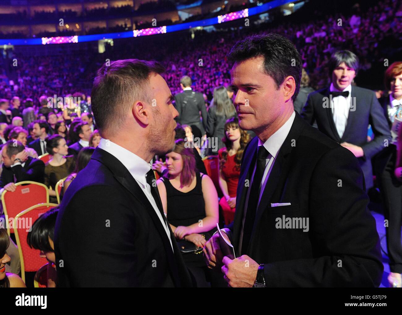 Gary Barlow and Donny Osmond during the 2013 National Television Awards at the O2 Arena, London ...