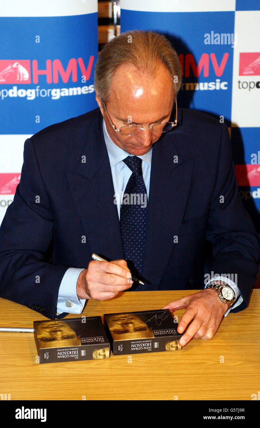 England football manager Sven-Goran Eriksson at HMV in London for a ...