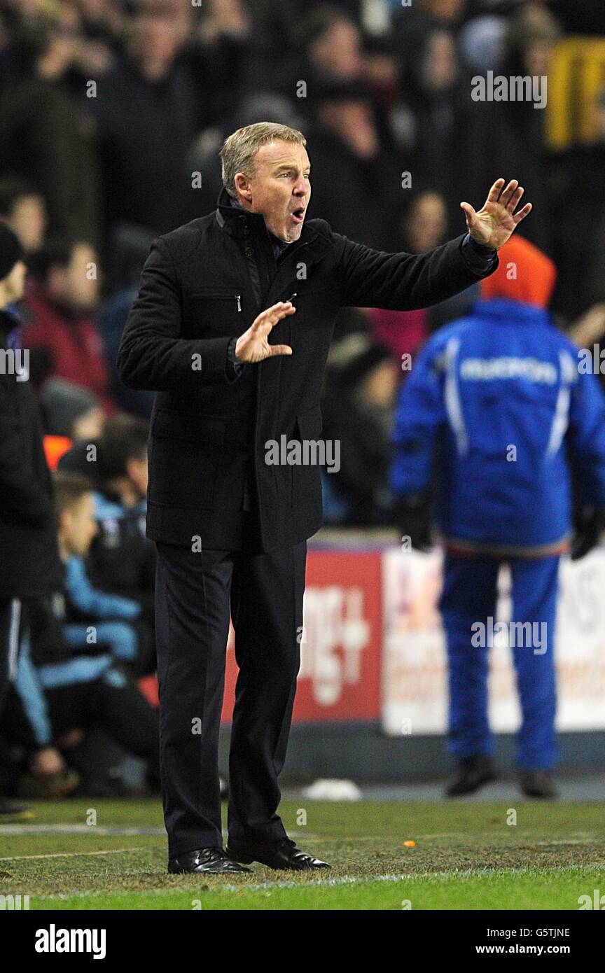 Millwall manager kenny jackett on the touchline hi-res stock ...